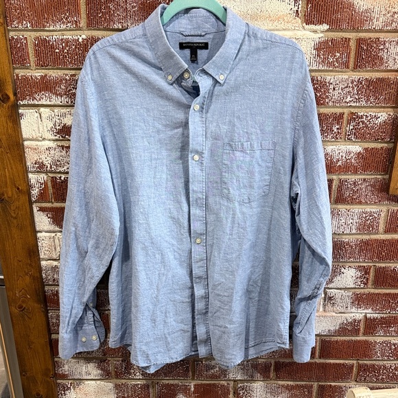 Banana Republic | Shirts | Banana Republic Casual Blue Buttondown Linen ...